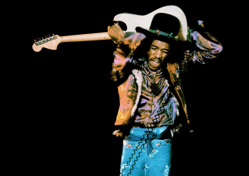 Jimi Hendrix Burning Guitar